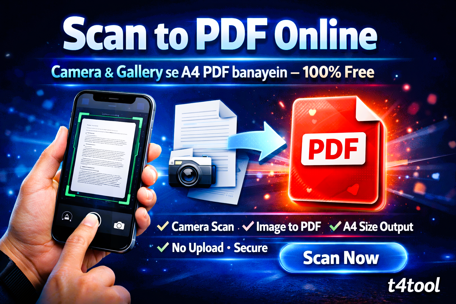 Scan to PDF Online – Free Image to PDF Converter | T4tool